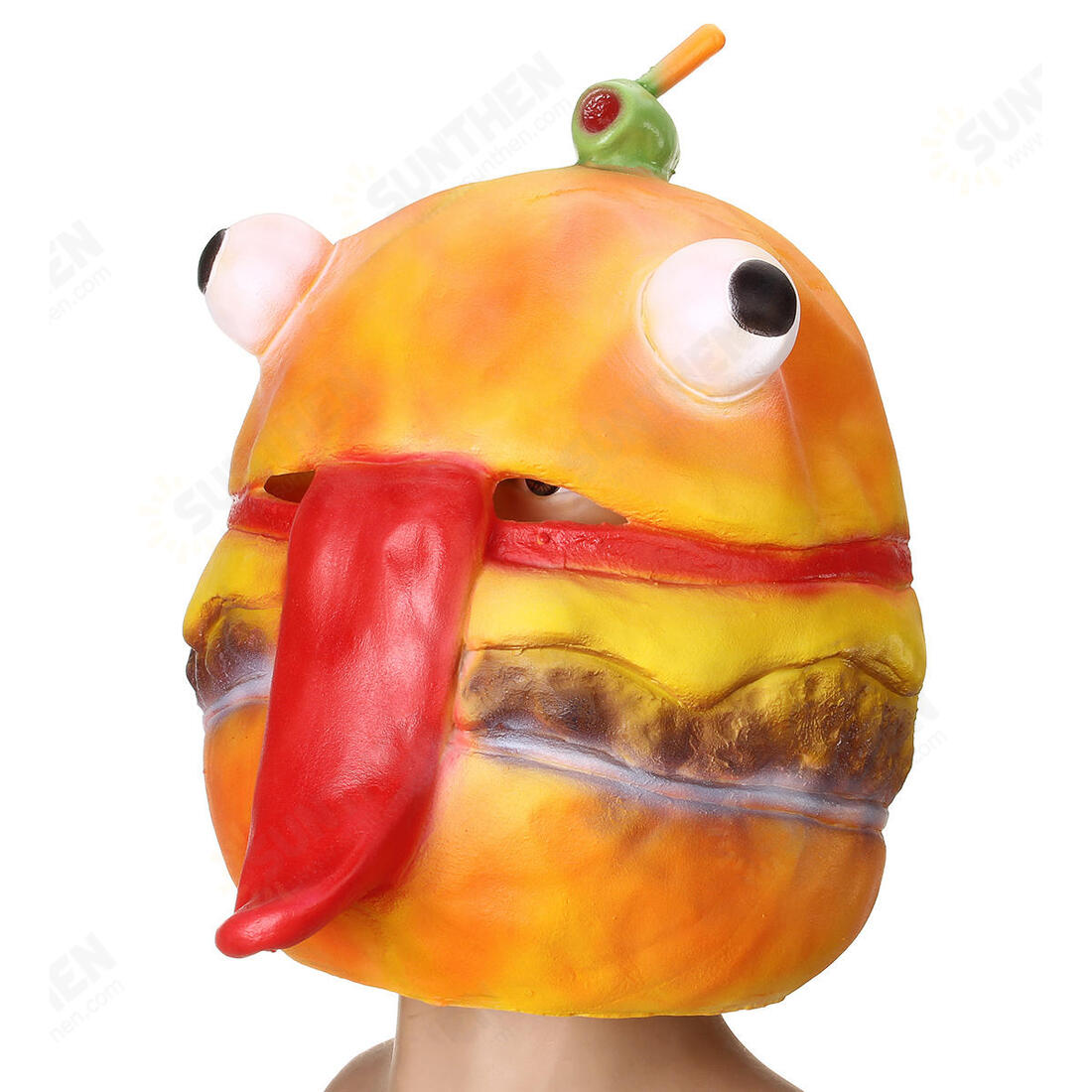 Burger Hamburger Latex Mask Fancy Dress Full Face Head Halloween ...