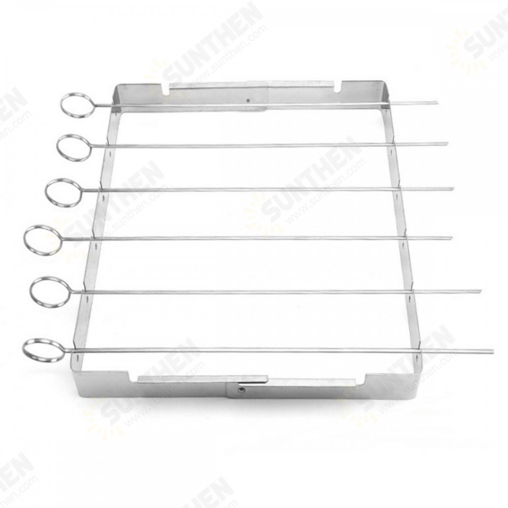Portable Barbecue BBQ Rack Stainless Steel Skewer Meat Foods Grill ...