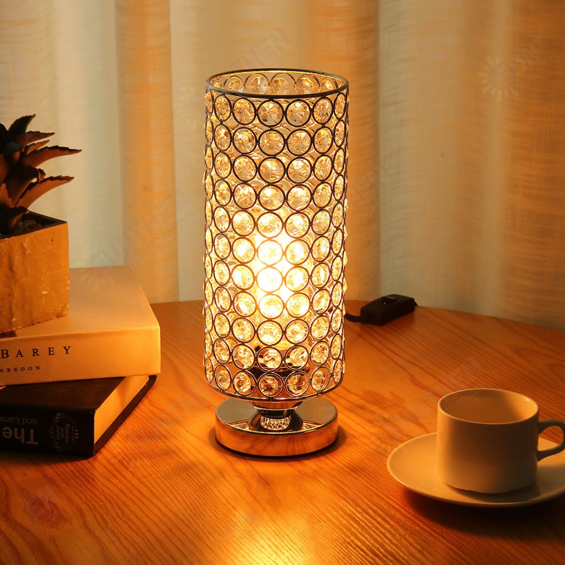 Modern Design Table Lamp Crystal Dimmer Lounge Bedside Table Light Home ...