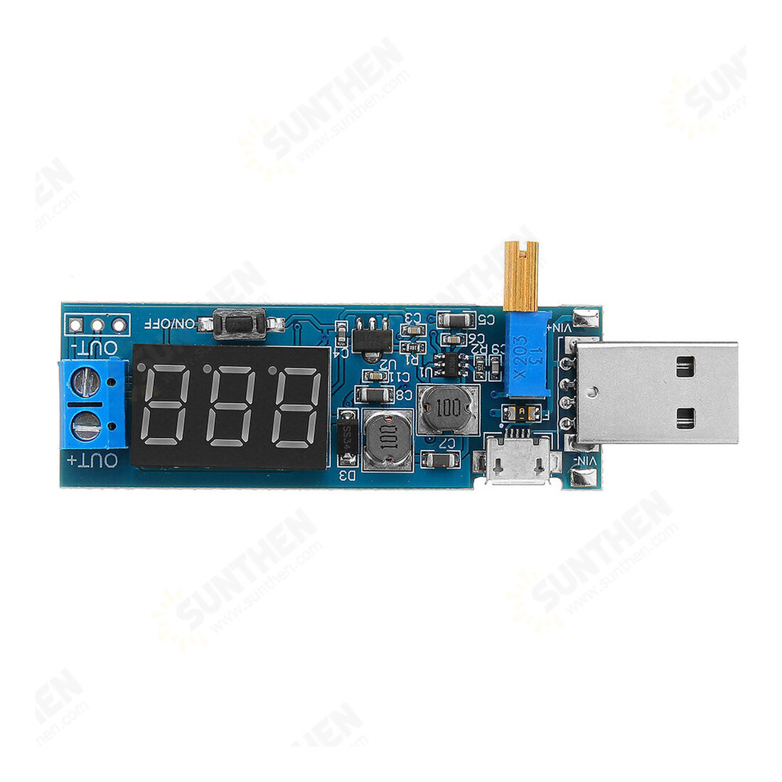 DC 3.5- 12V To DC 1.2-24V DC-DC USB Step UP / Down Power Supply Module ...