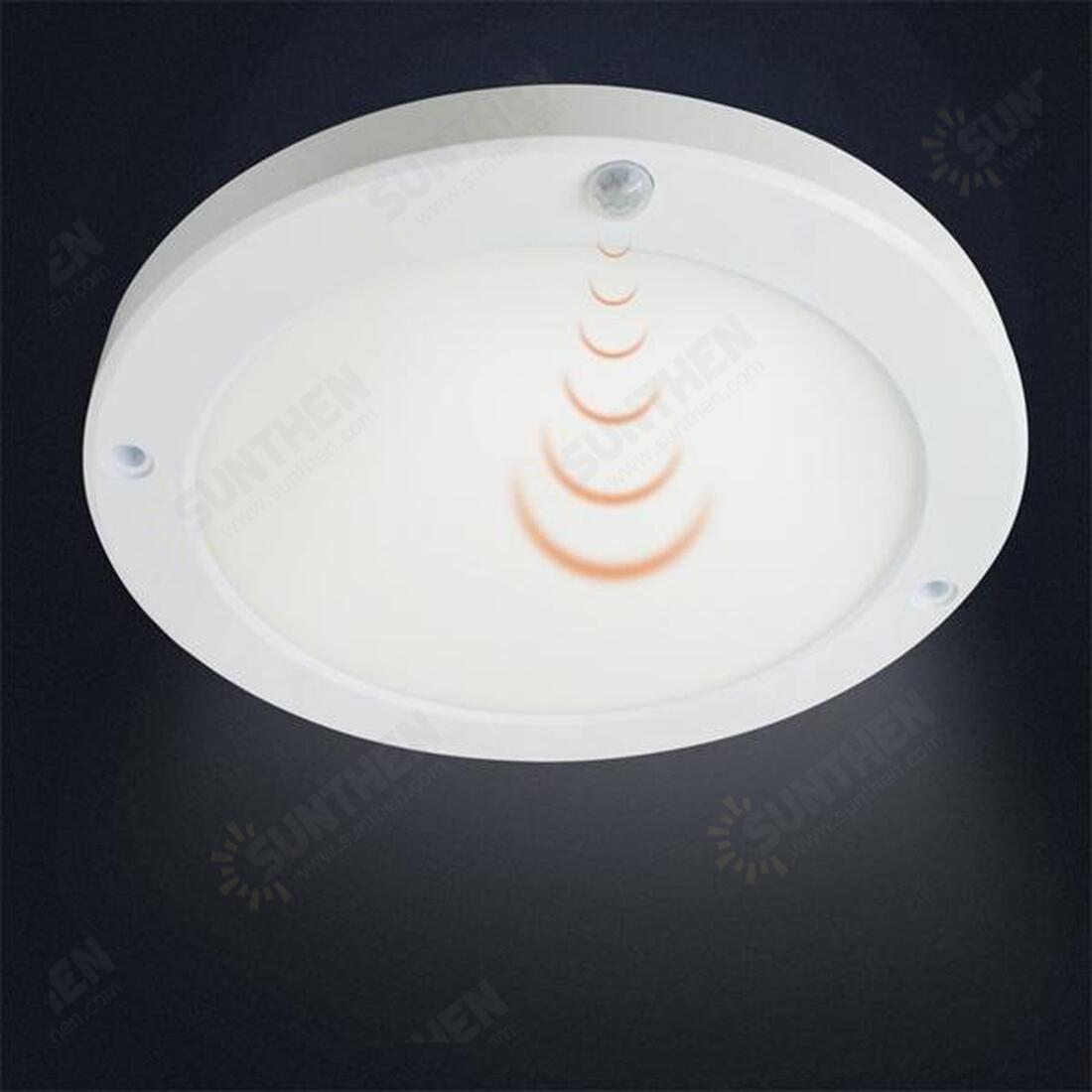 18W LED Ultra Thin Round PIR Motion Sensor Panel Ceiling Light Human ...