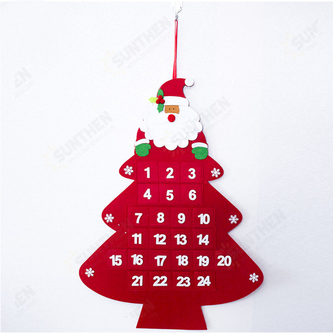 Christmas Tree Advent Calendar Felt Fabric Holiday Countdown Christmas ...