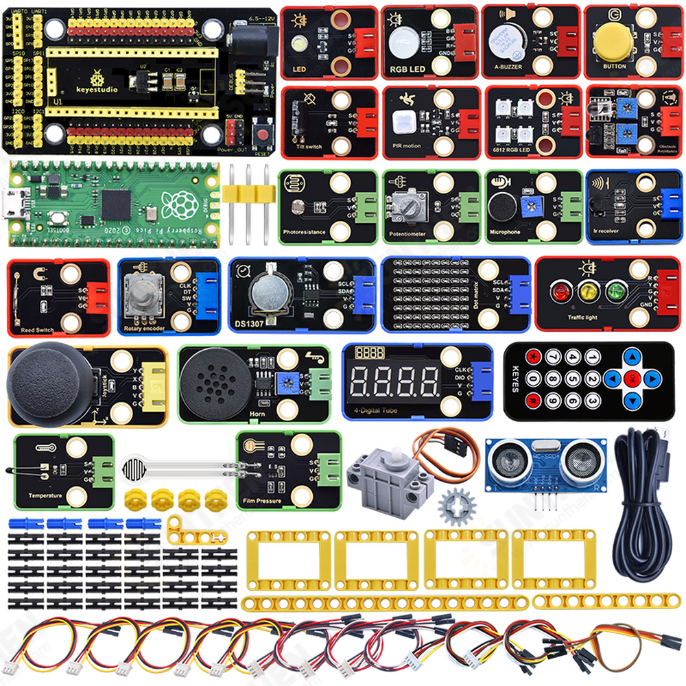 24 in 1 Sensor Kit Getting Started with Raspberry Pi Pico Development Board Basics MicroPython ...