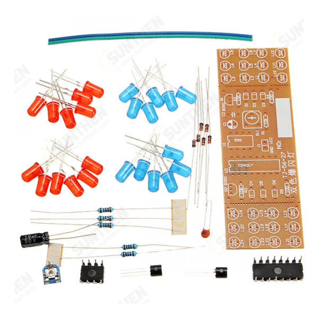 DIY Double Color Flashing Lights Kit Electronic Production NE555+CD4017 ...