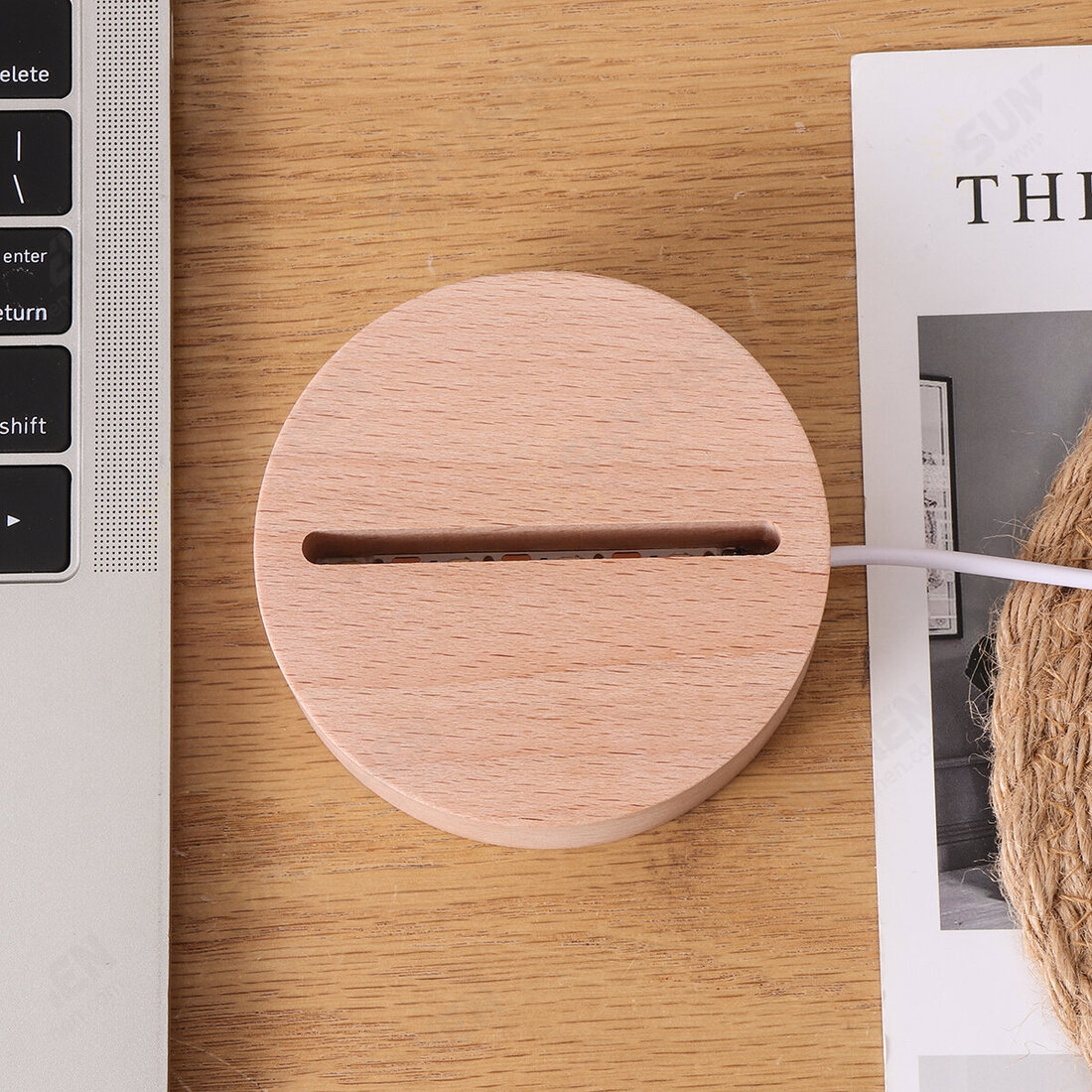 DIY Resin Wood LED Night Light USB Charging Art Ornament Wooden Night ...