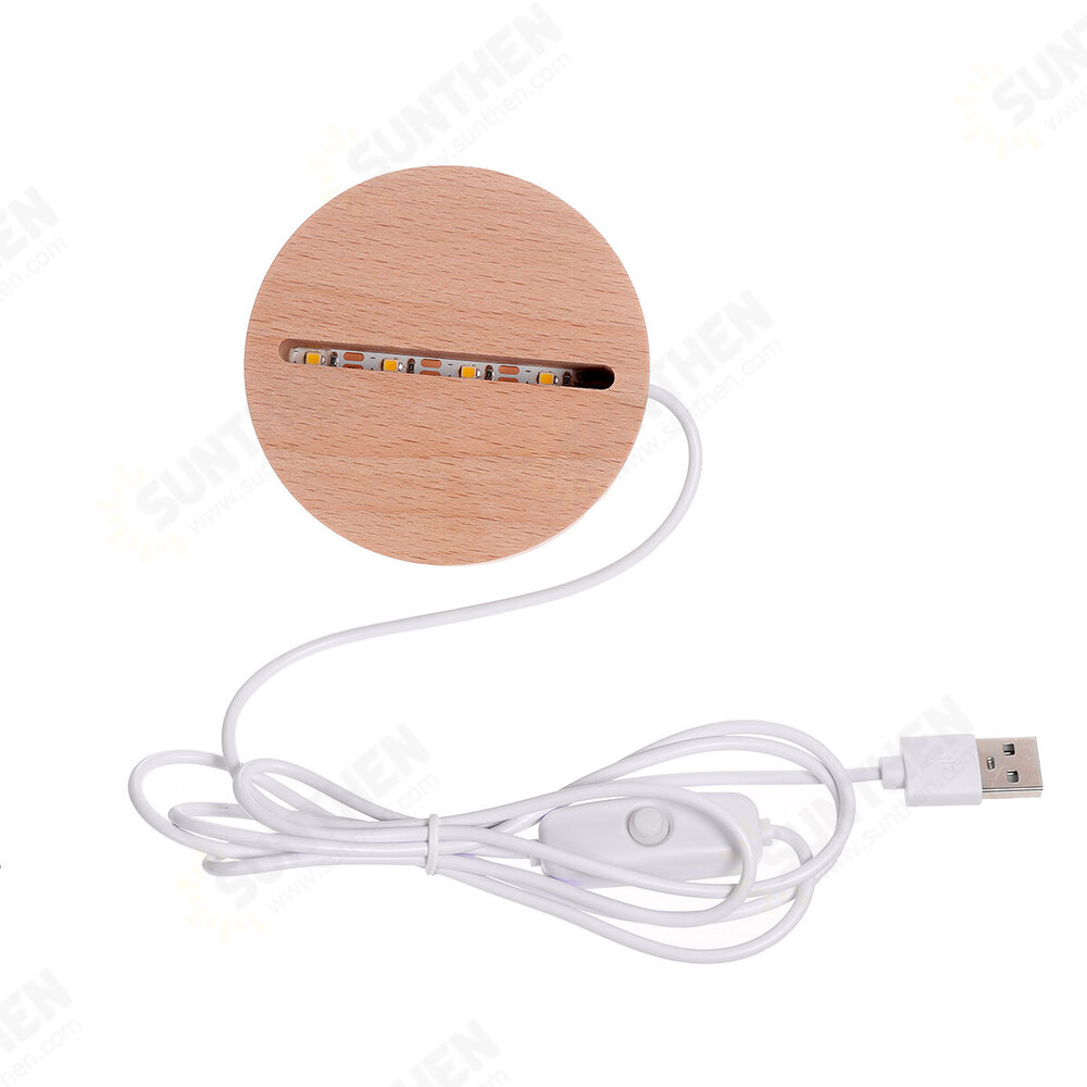 DIY Resin Wood LED Night Light USB Charging Art Ornament Wooden Night ...