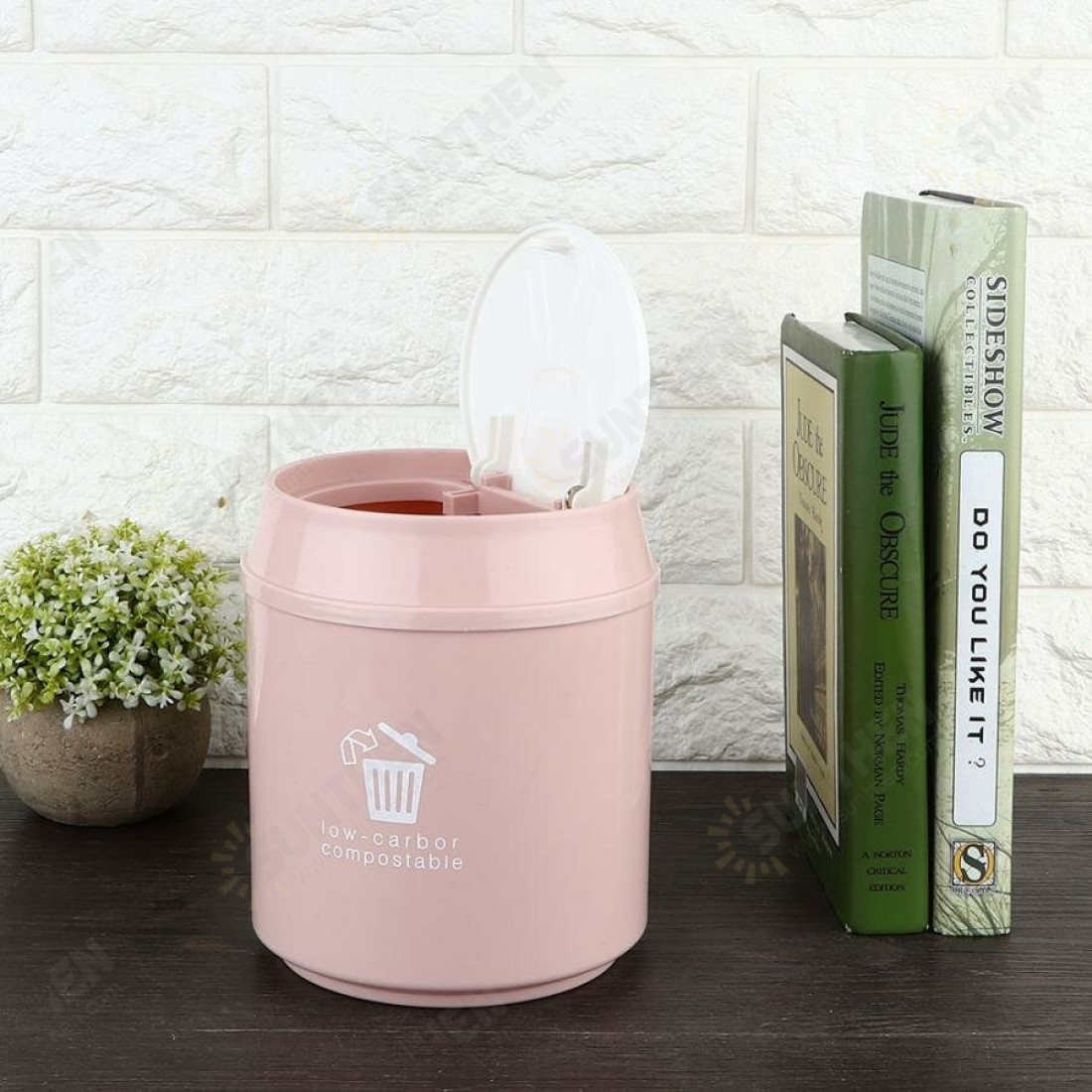Plastic Small Waste Bin Cute Mini Trash Can Desktop Trash Basket Table ...