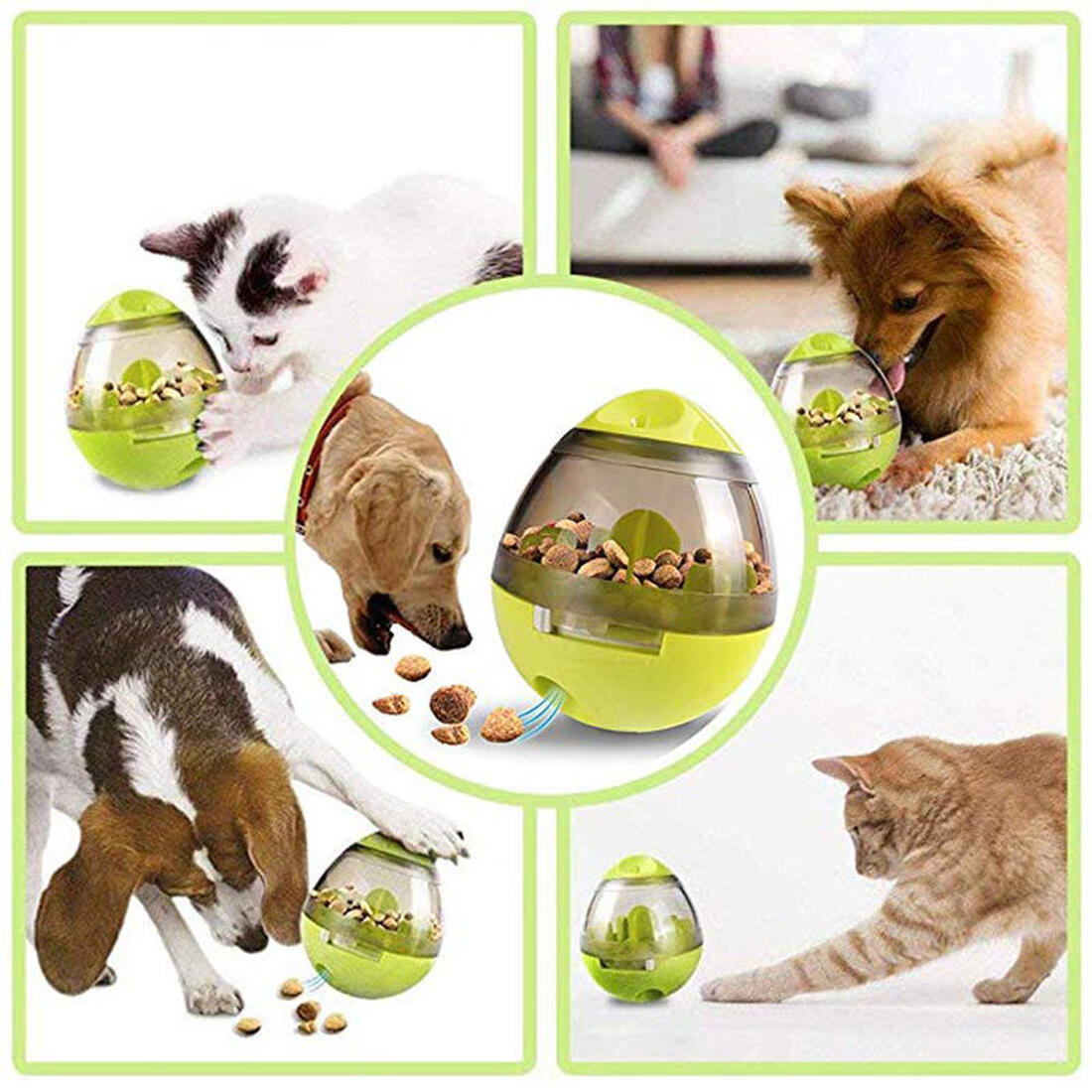 Pet Smart Feeder Food Dispenser Leakage Training Education Toy Ball for ...