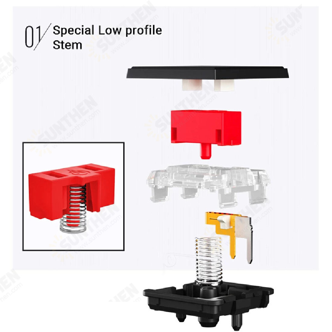 Low Profile Switch 1350 Chocolate Keyboard Switch RGB SMD Mechanical ...