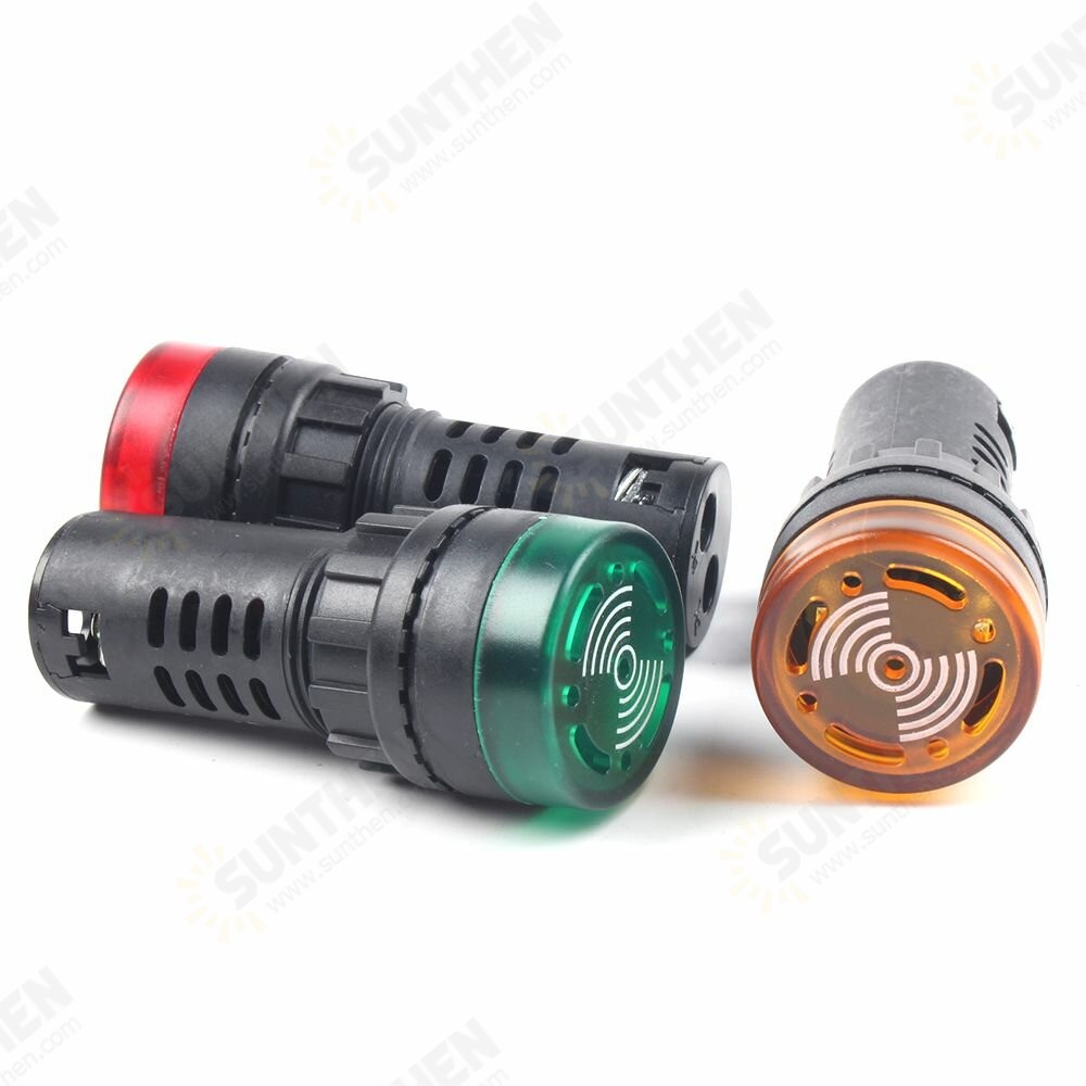 AD16-22SM 12V 24V 110V 220V 380V 22mm Flash Signal Light LED Active Buzzer Beep Alarm Indicator ...
