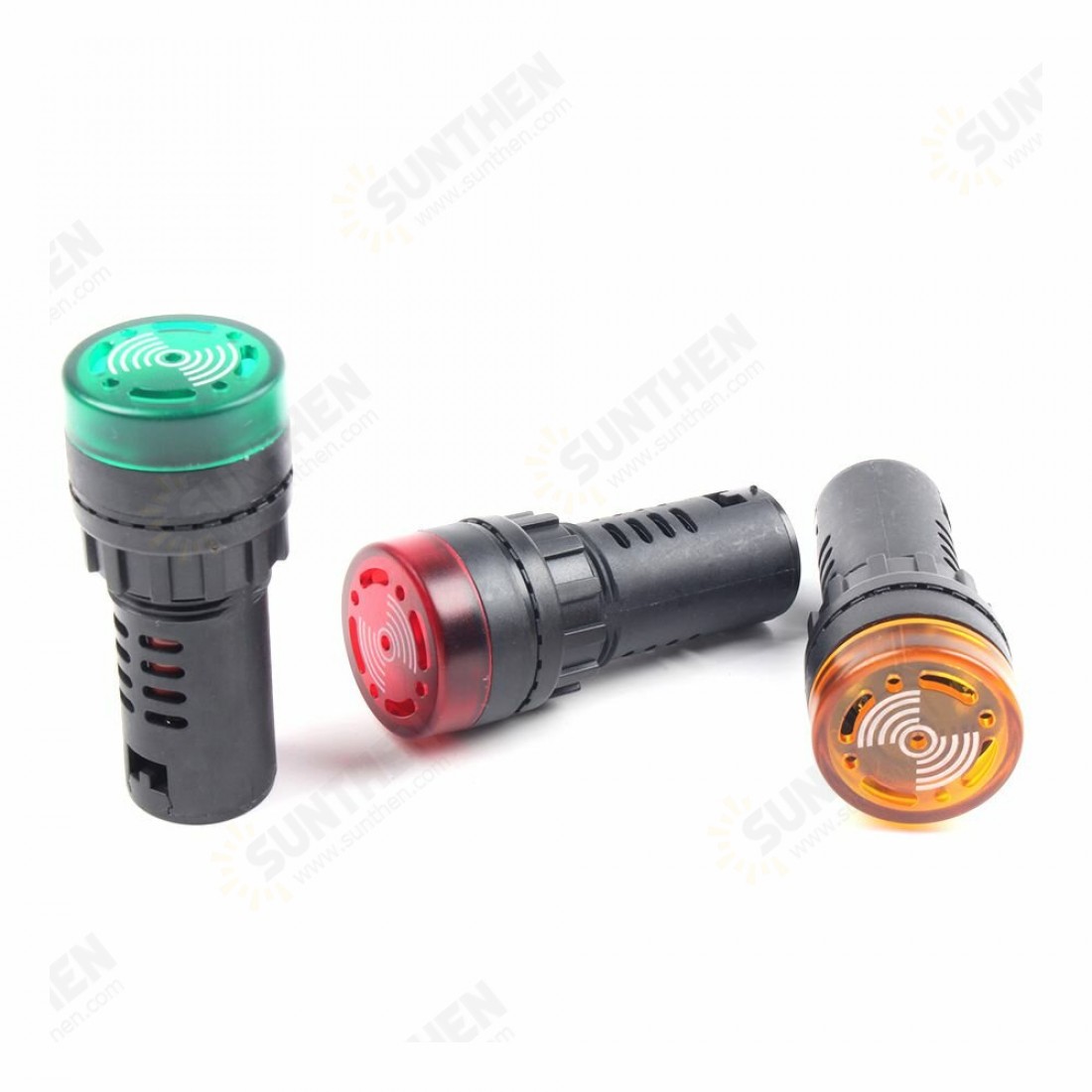 AD16-22SM 12V 24V 110V 220V 380V 22mm Flash Signal Light LED Active Buzzer Beep Alarm Indicator ...