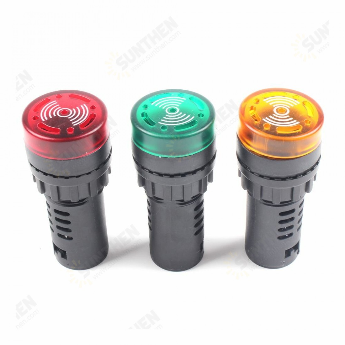 AD16-22SM 12V 24V 110V 220V 380V 22mm Flash Signal Light LED Active Buzzer Beep Alarm Indicator ...