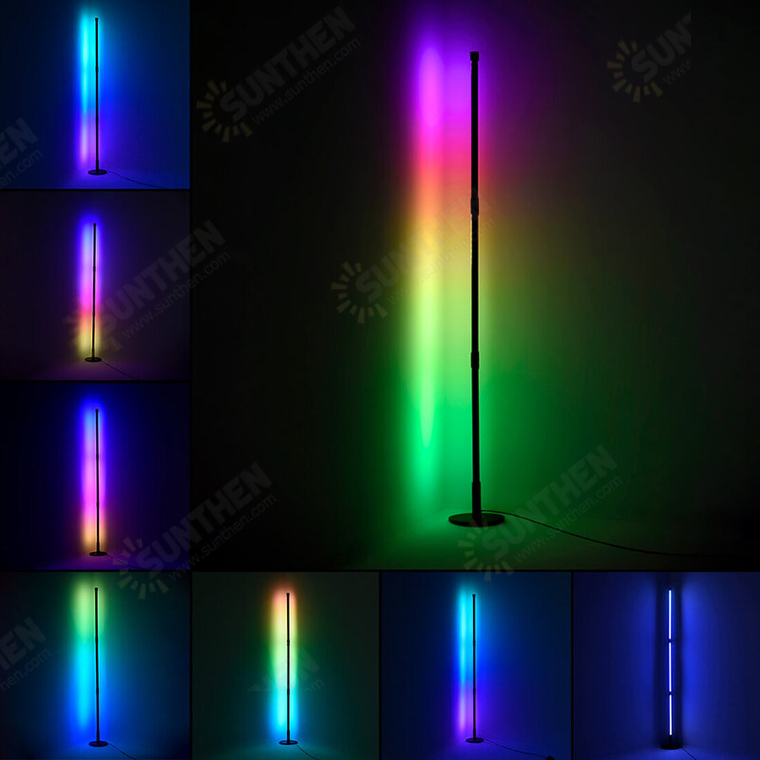 Floor Lamp Modern RGB Remote LED Floor App Corner Standing Lamp