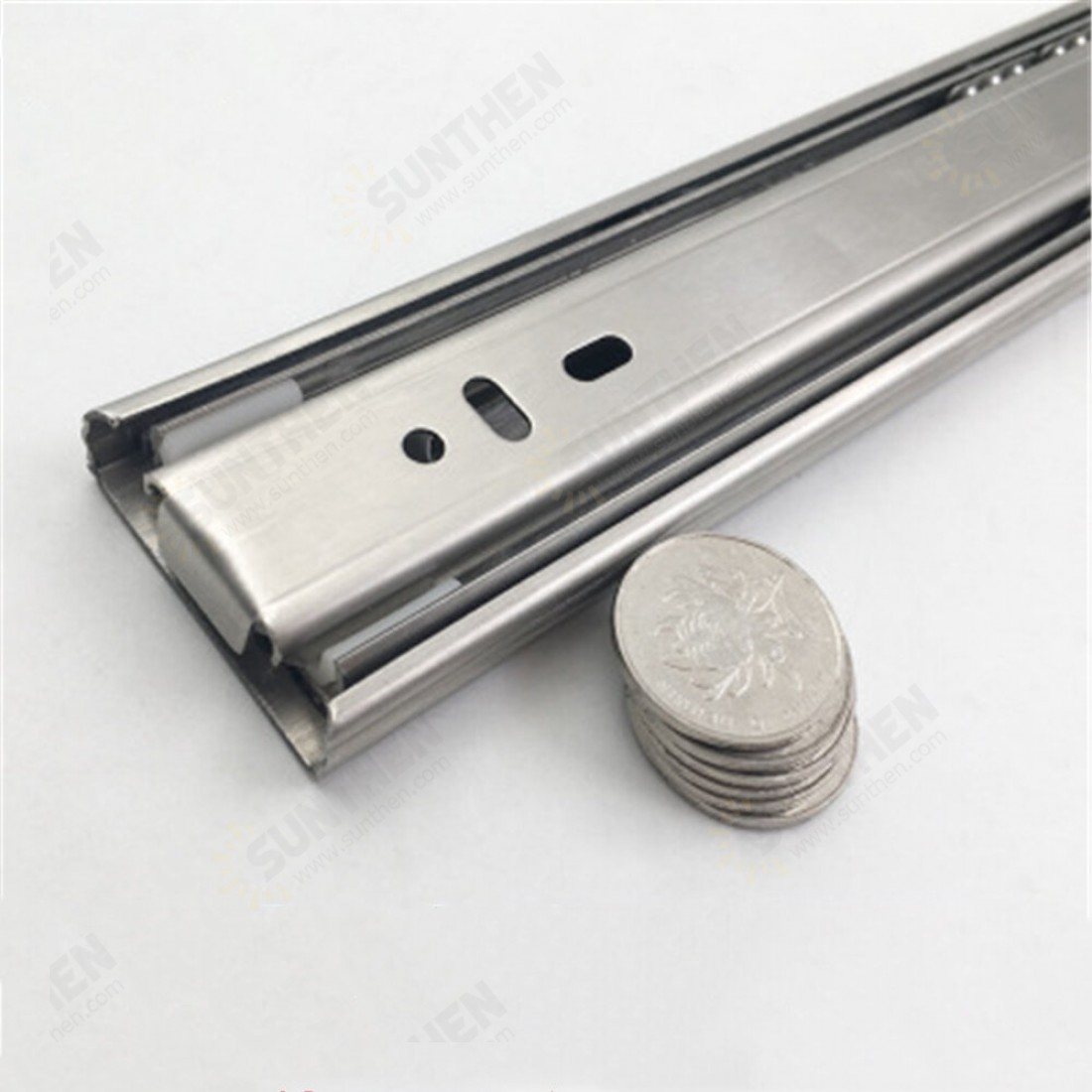 Cabinet Damping Slide Rail Three-section Rail Thickened Stainless Steel ...