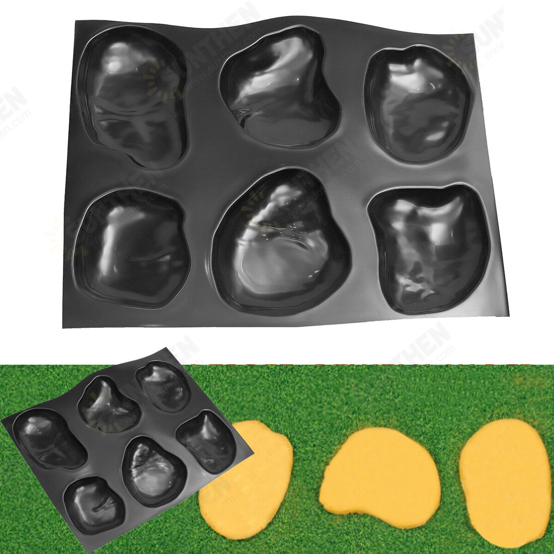 DIY Stepping Stone Mold Concrete Paving Pathway Outdoor Garden Pebble ...