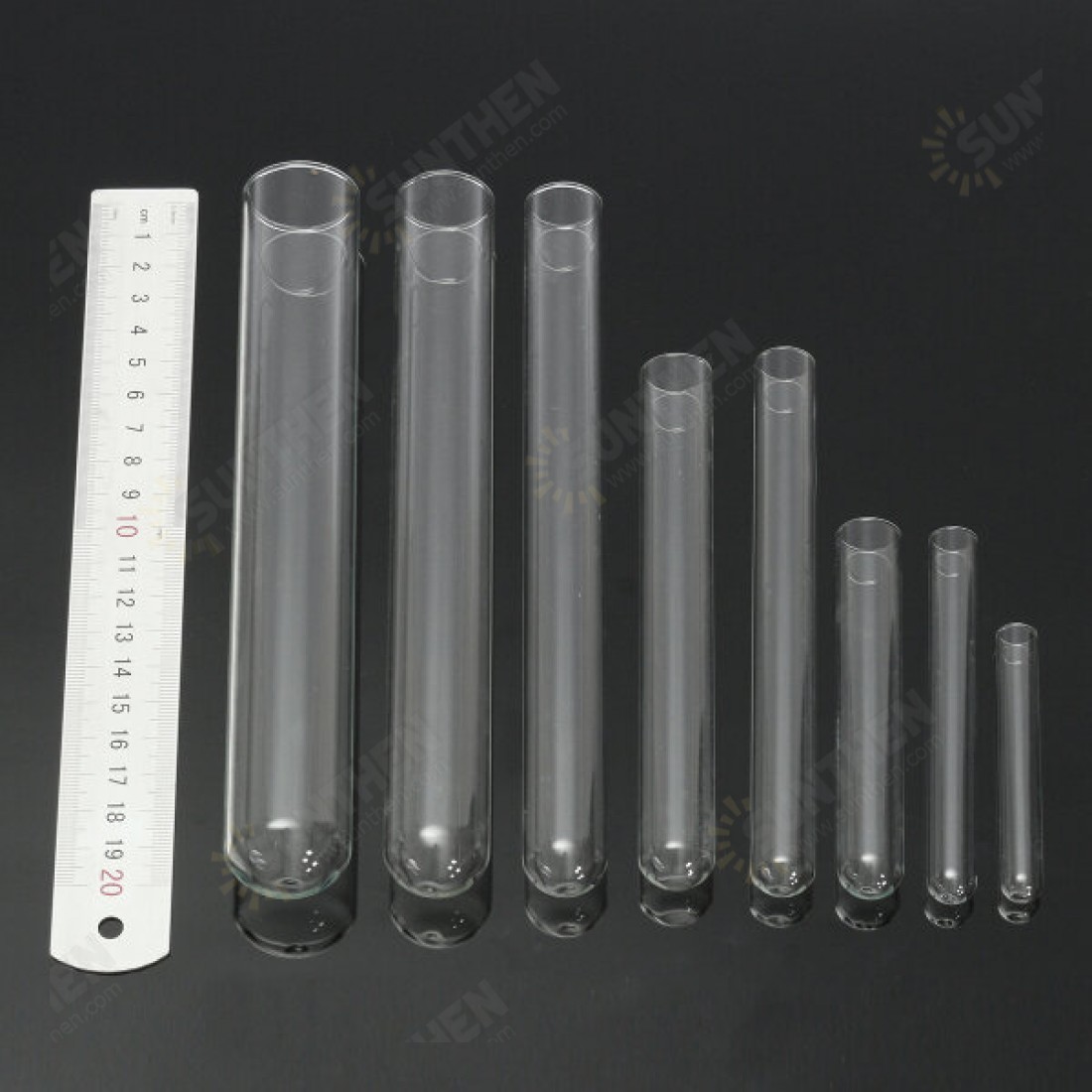 5Pcs Transparent Lab Borosilicate Glass Test Tube in Diffrent Size for ...
