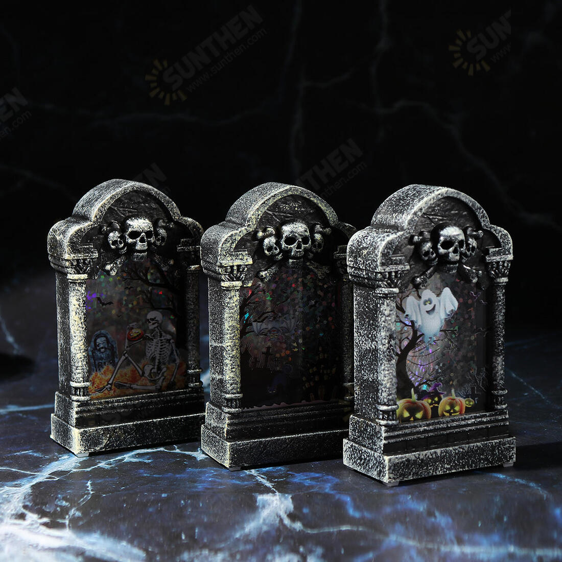Halloween Gravestone Light Box Light Decorations Prop Tombstone LED ...