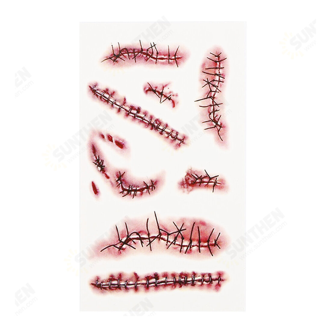 Halloween Temporary Tattoo Sticker Horror Wound Realistic Blood Injury ...