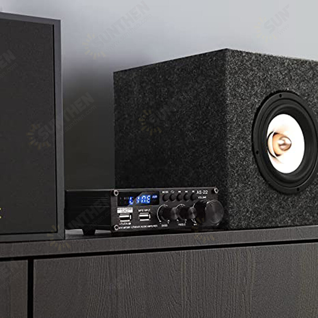 AS-22 Mini bluetooth Stereo Digital Amplifier 45W MAX RMS 300W Hi-Fi ...
