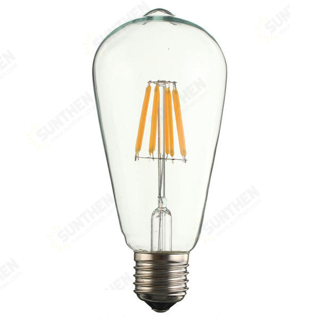 E27 ST64 8W Warm White Non-Dimmable COB LED Filament Retro Edison Bulbs ...