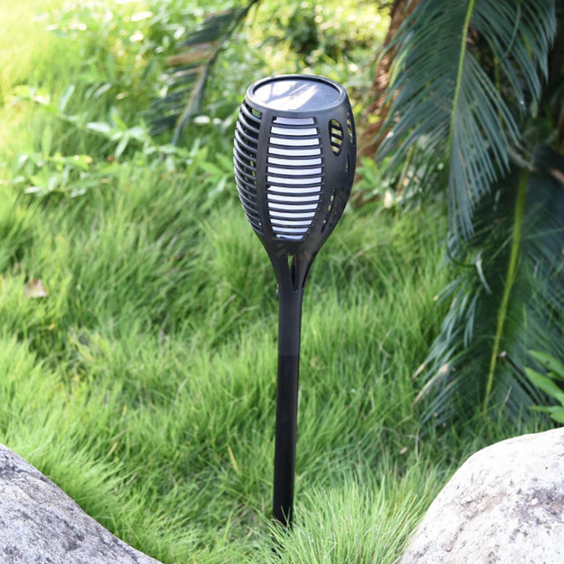 Solar Power 51 LED Torch Garden Light Flickering Fire Flame Outdoor ...