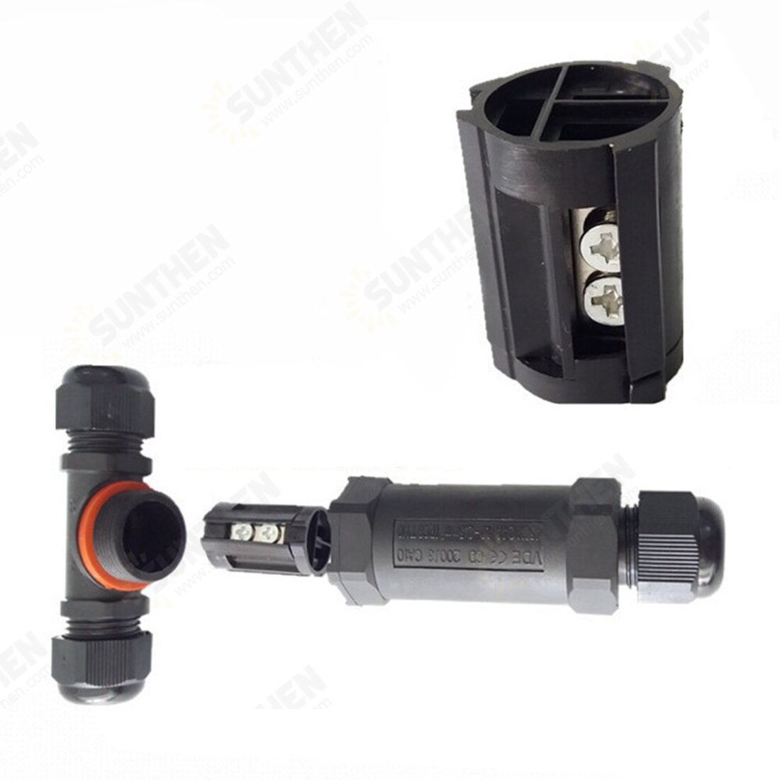 5 Pin T Shape IP68 Waterproof Electrical Connector Outdoor Cable Wire ...