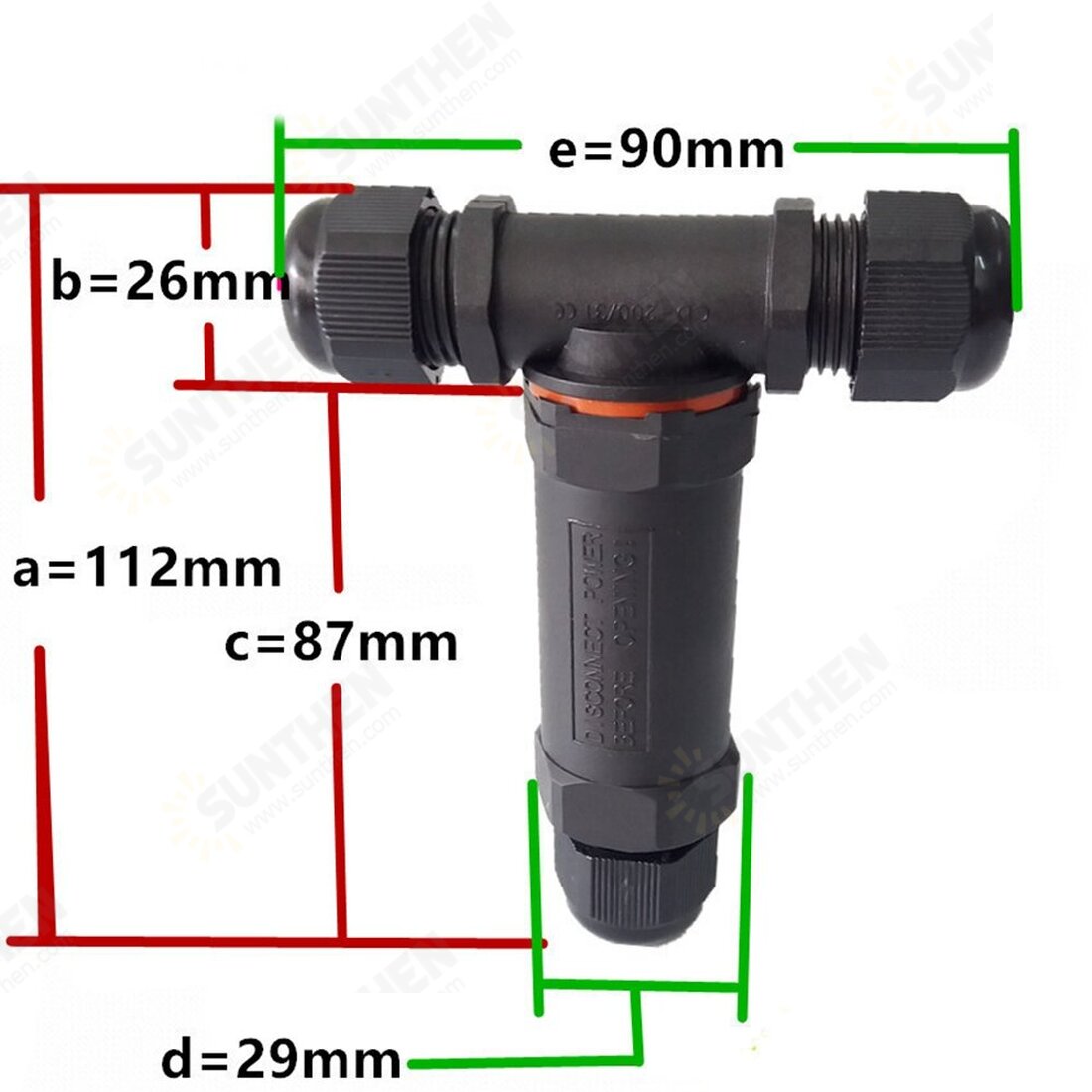 5 Pin T Shape IP68 Waterproof Electrical Connector Outdoor Cable Wire ...