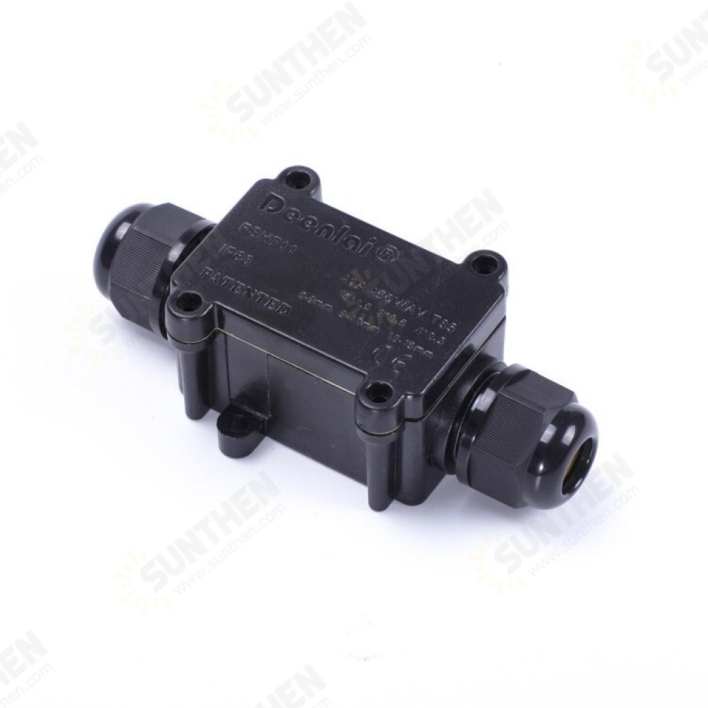 FSH711 Mini 2 Way Black IP68 Waterproof Wire Junction Box 1 In 1 Out ...