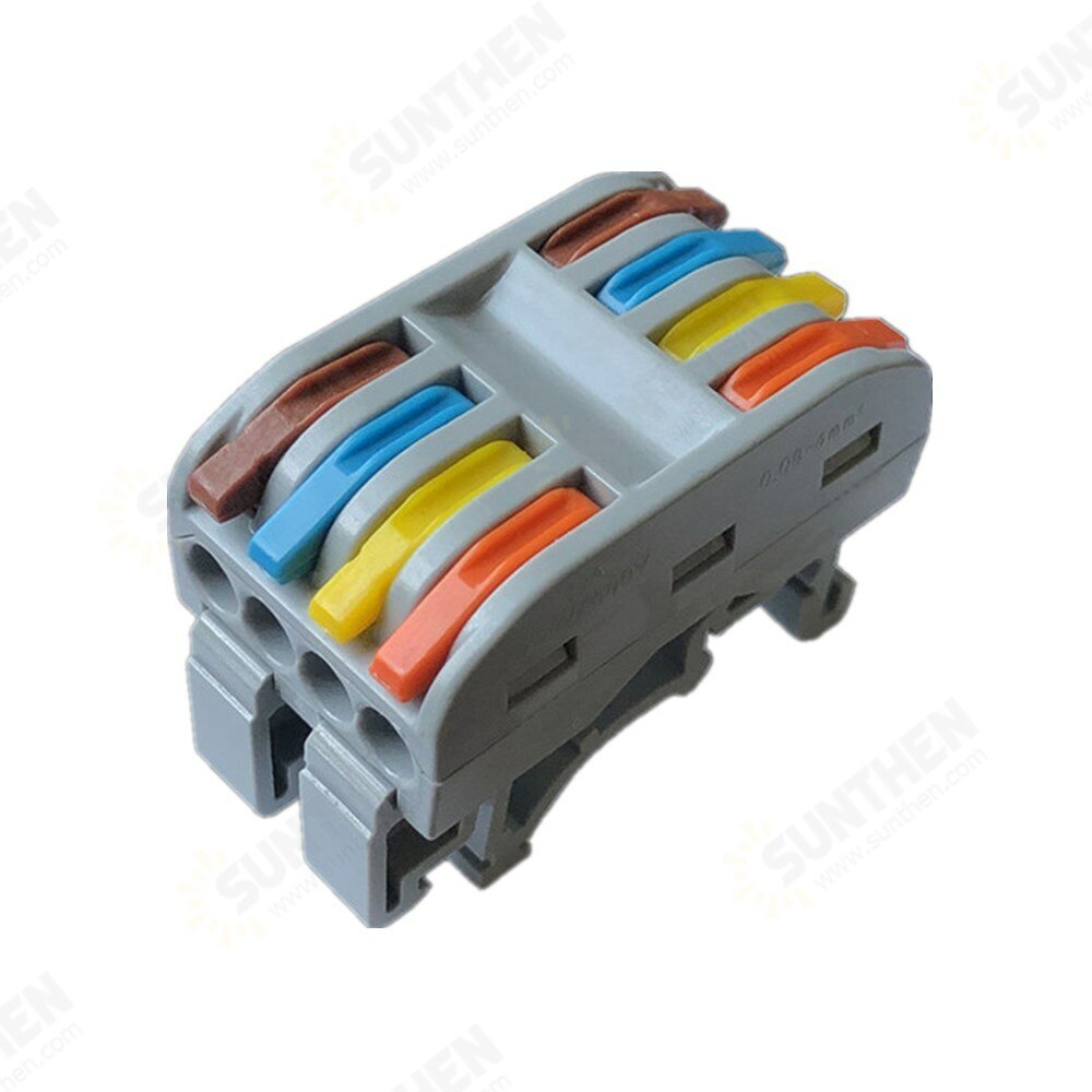 Quick Wire Connectors with Rail 4Pin PCT-224 Terminal Block Conductor ...