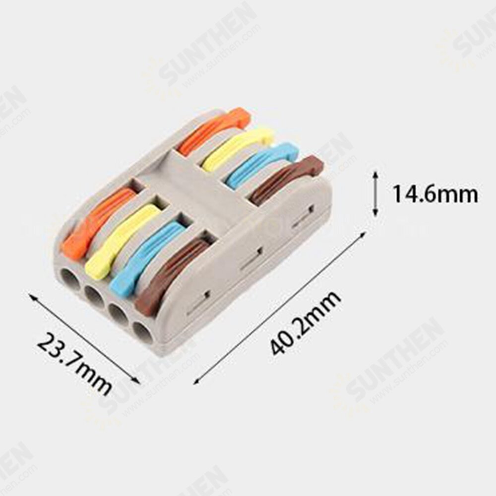 Quick Wire Connectors with Rail 4Pin PCT-224 Terminal Block Conductor ...