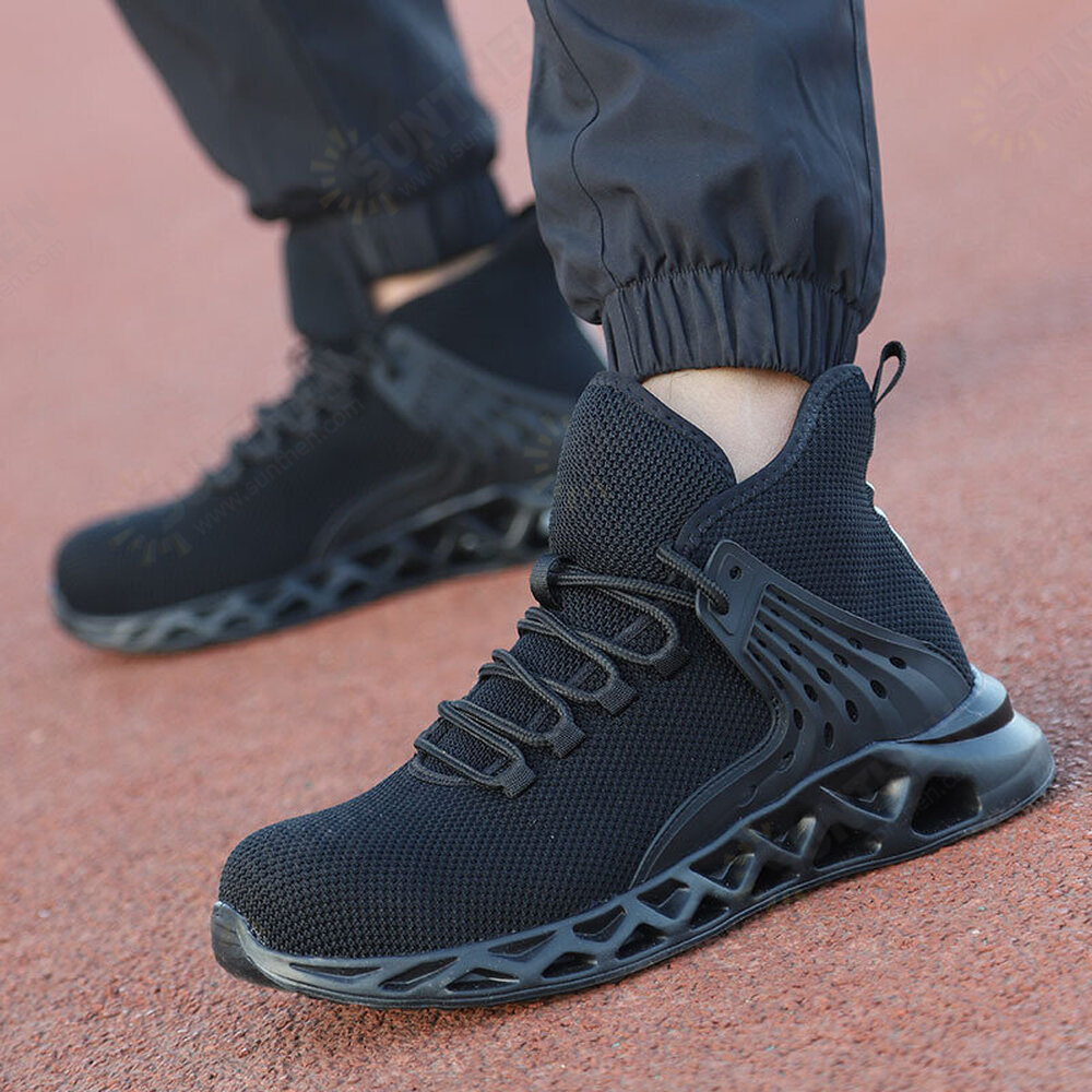 Men Steel Toe Safety Cap Work Shoes Mesh Casual Lightweight Sports Boots