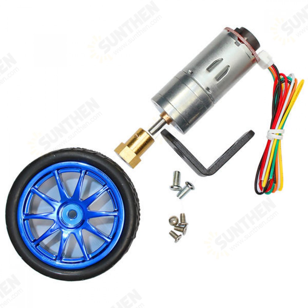 MOTOR 6V 210RPM Encoder Motor DC Gear Motor with Mounting Bracket and Wheel