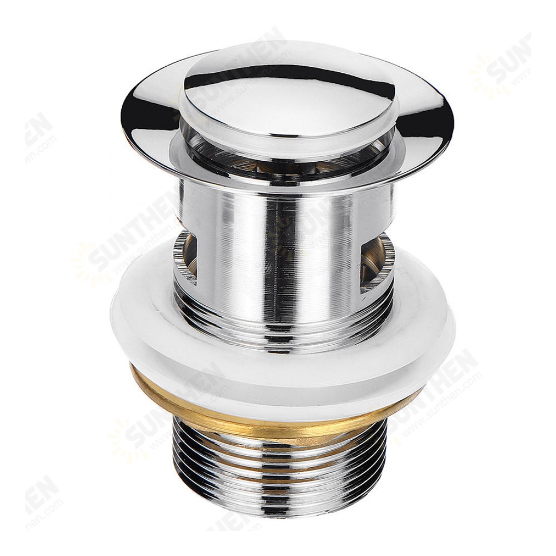Bathroom Drain Stopper Sink Tap Set Push Buttons Pop up Waste Plug ...