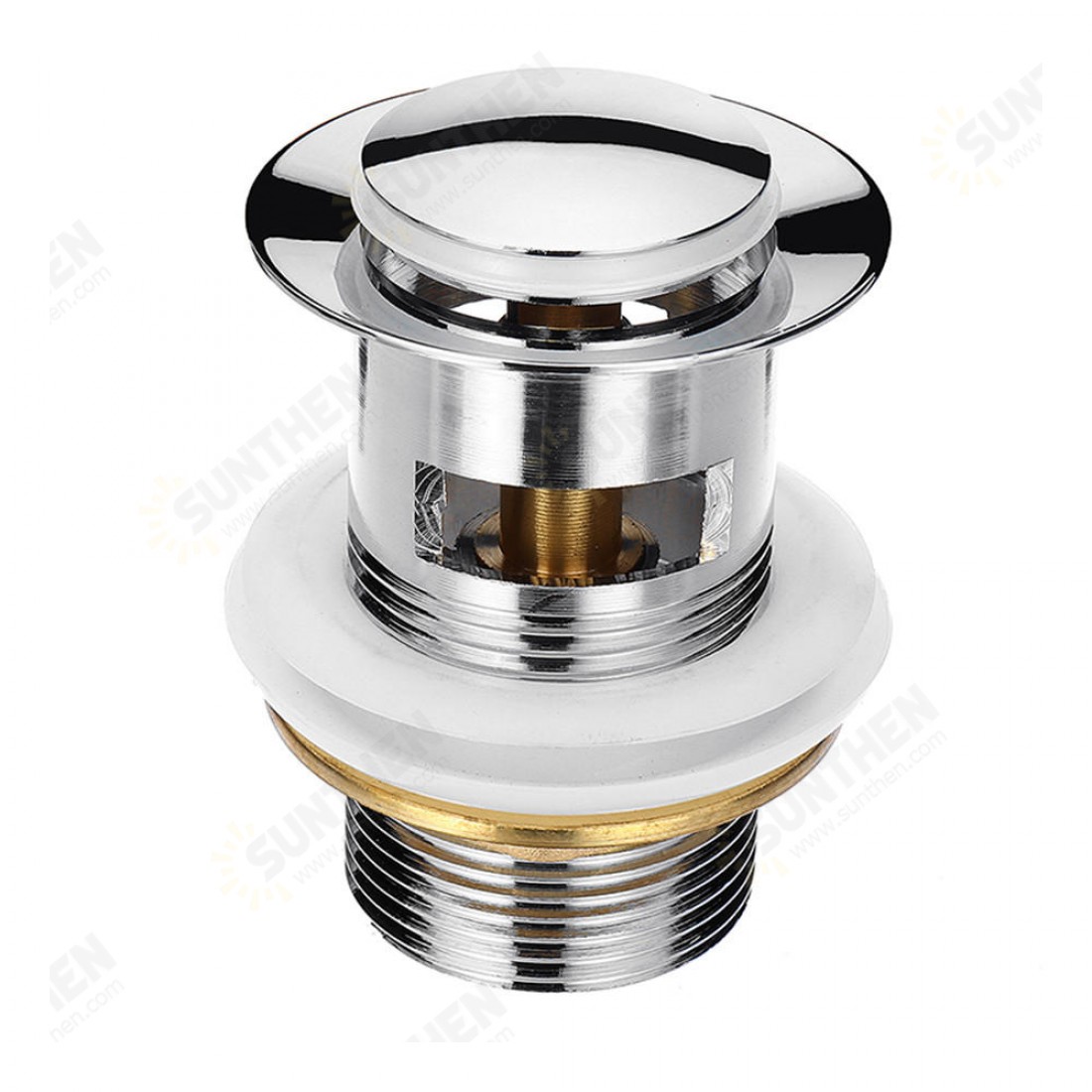 Bathroom Drain Stopper Sink Tap Set Push Buttons Pop up Waste Plug ...