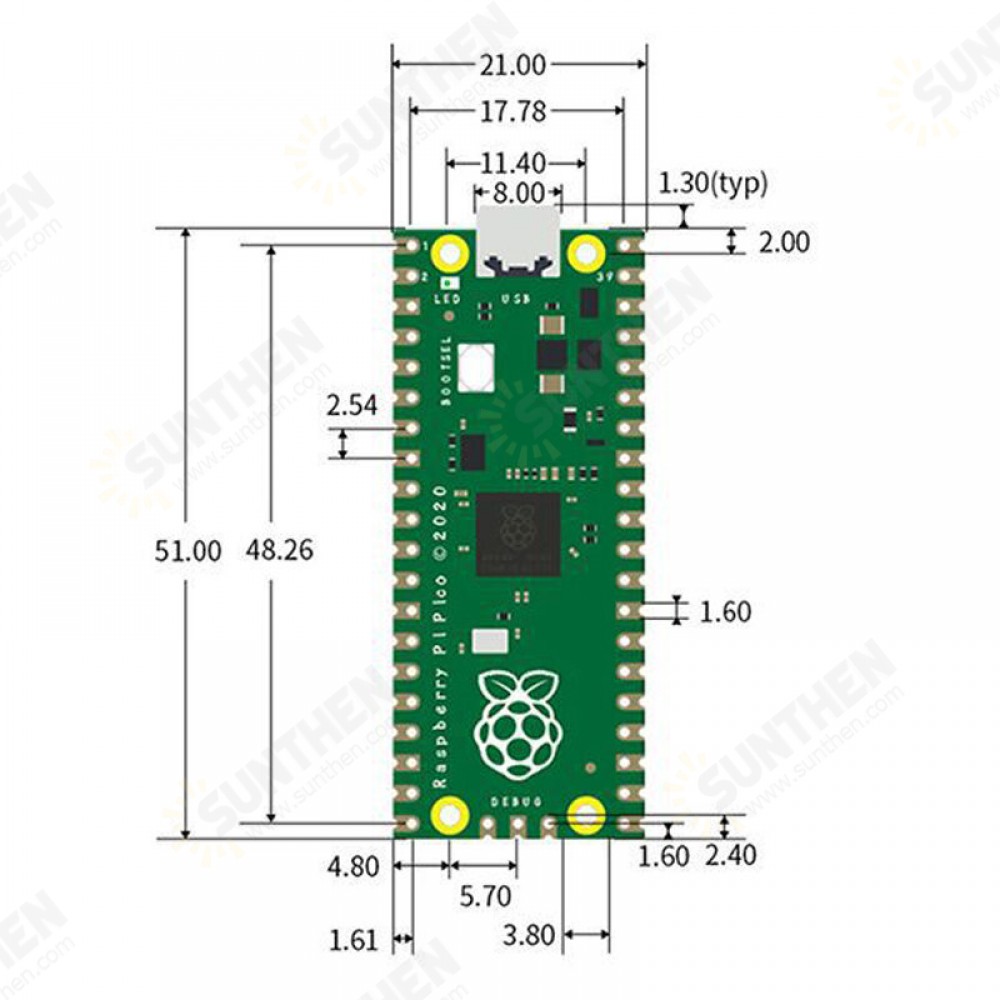 Motherboard Raspberry Pi Pico Microcontroller Development Board DIY ...