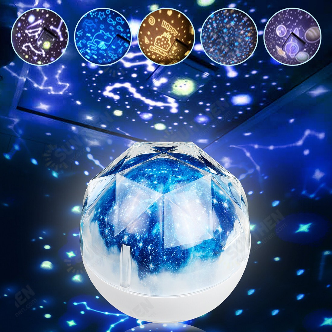 Romantic Starry Night Sky Projector Lamp Cosmos Star LED Light Universe ...