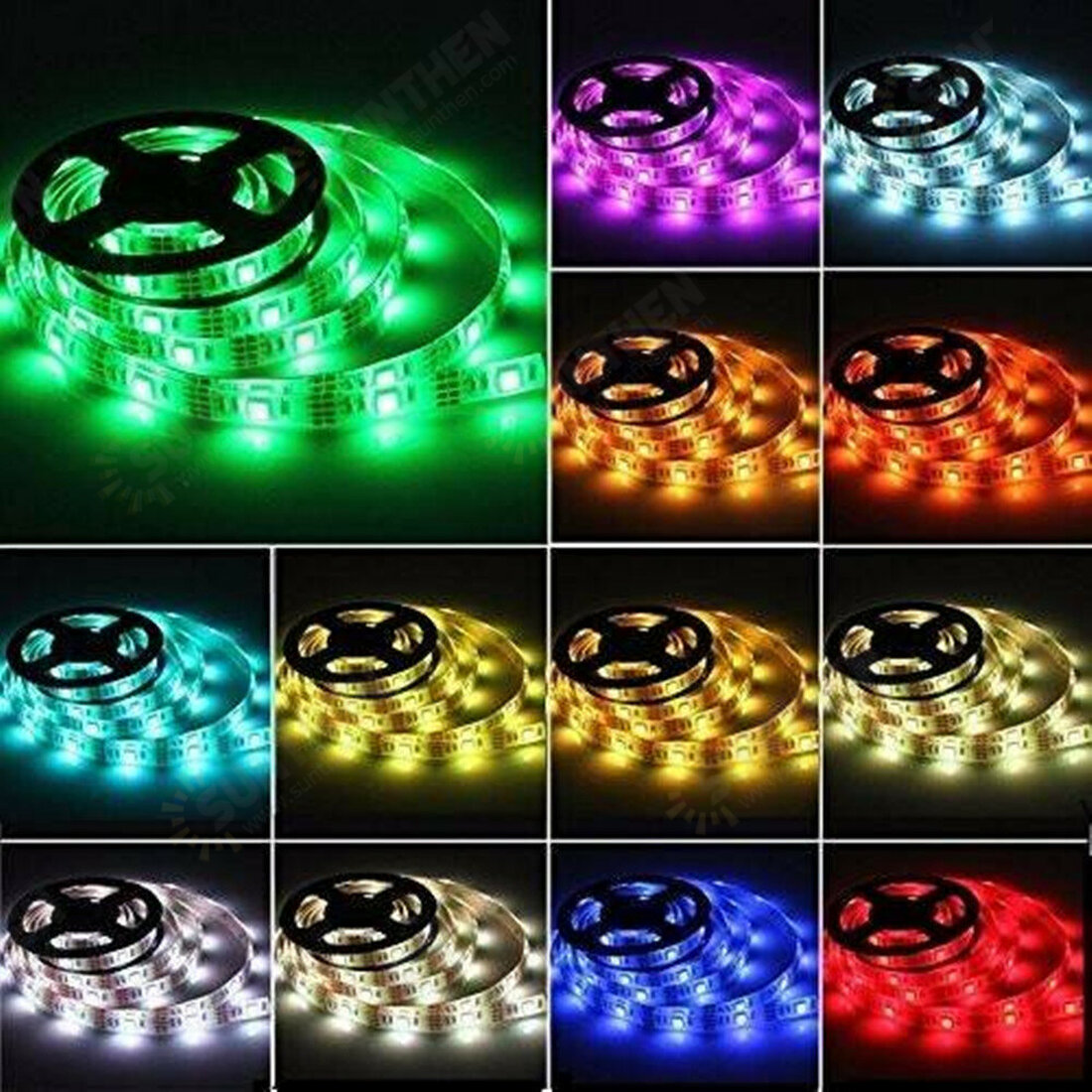 LED Light Strip 50/100/150/200cm RGB 5050SMD LED Strip Light Battery ...