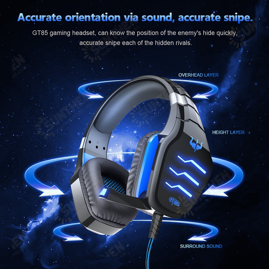 GT85 Wired Gaming Headset E-Sports with Microphone LED Stereo ...