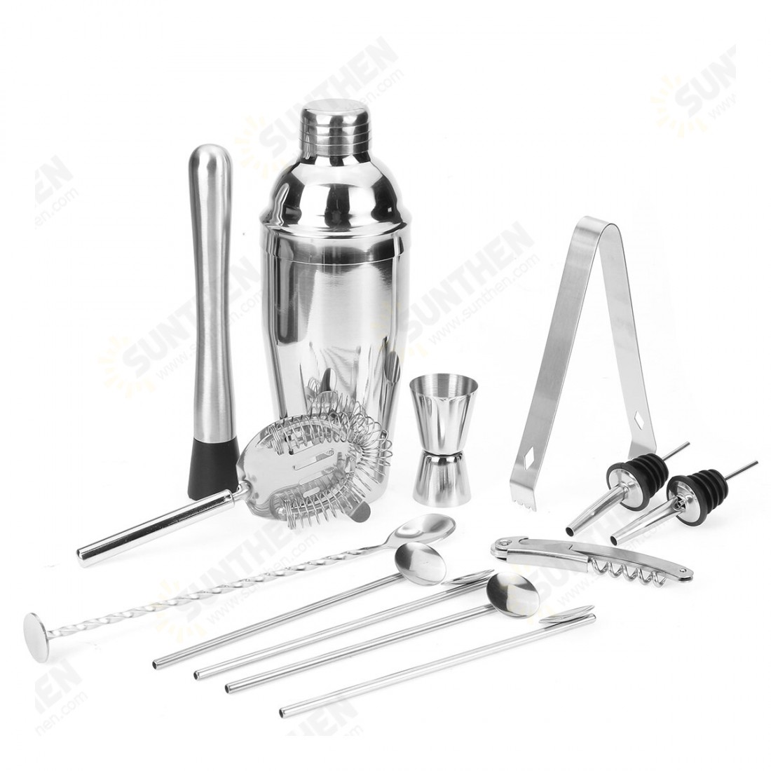 Cocktail Maker Set Shaker Mixer Stainless Steel Bar Bartender Drink ...
