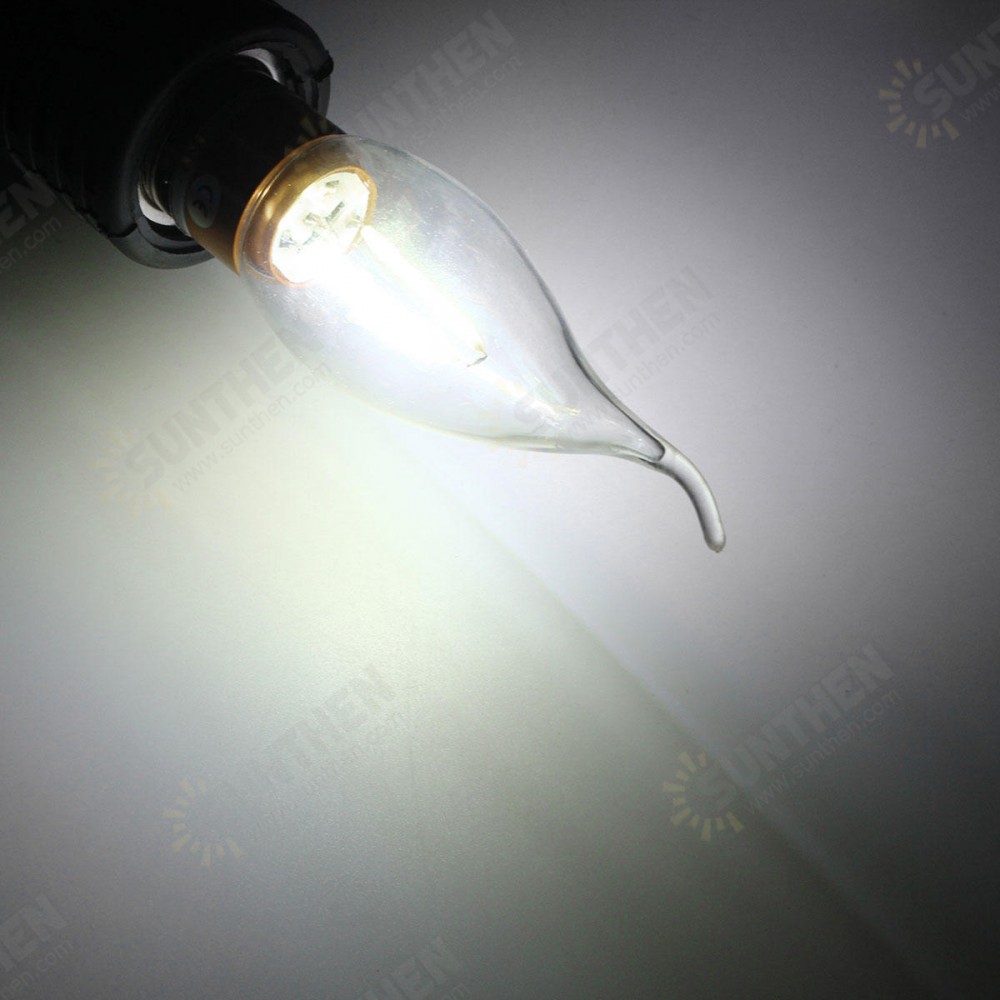 E27 E14 E12 B22 B15 2W LED Filament Edison Plastic&Aluminum Pure White ...