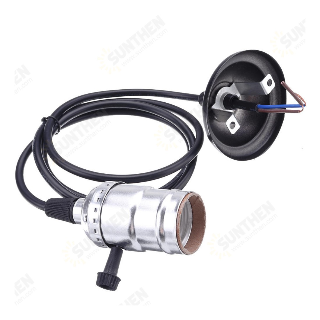 E27 Vintage Sliver Edison Light Socket Lamp Holder Pendant Bulb Adapter ...