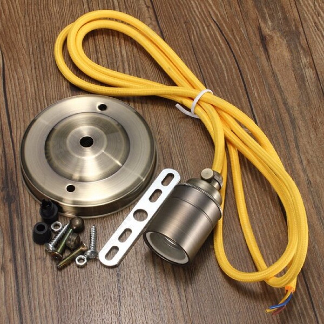 E27/E26 2M Vintage Fabric Cable Pendant Light Filament Lamp Bulb Holder ...