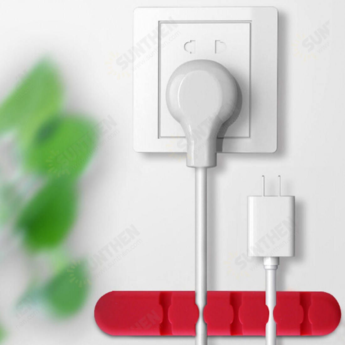 5-Channel Silicone Wire Clip Holder Earphone USB Cable Cord Winder Wrap ...