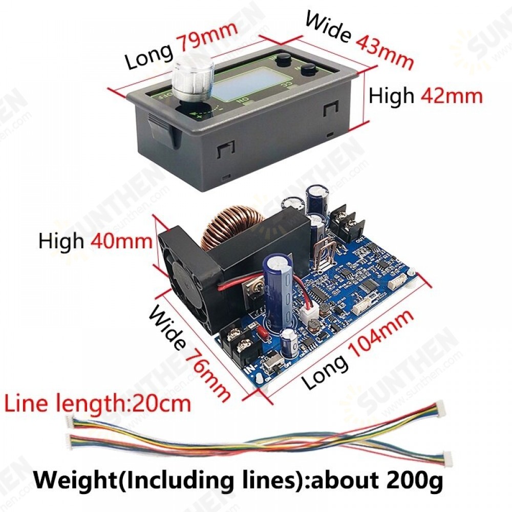 WZ5012L 50V 12A 600W LED Display DC -DC Buck Converter CC CV Step-down ...