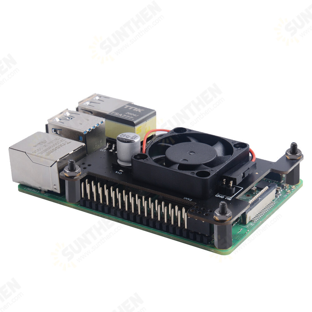 Power-Over-Ethernet HAT Board with Isolation for sunthen 4B/3 B Plus