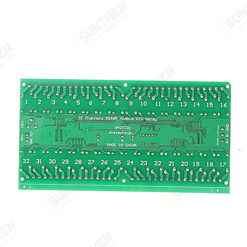 12V 32CH Channel RS485 Relay Modbus RTU Protocol Serial Remote Control ...