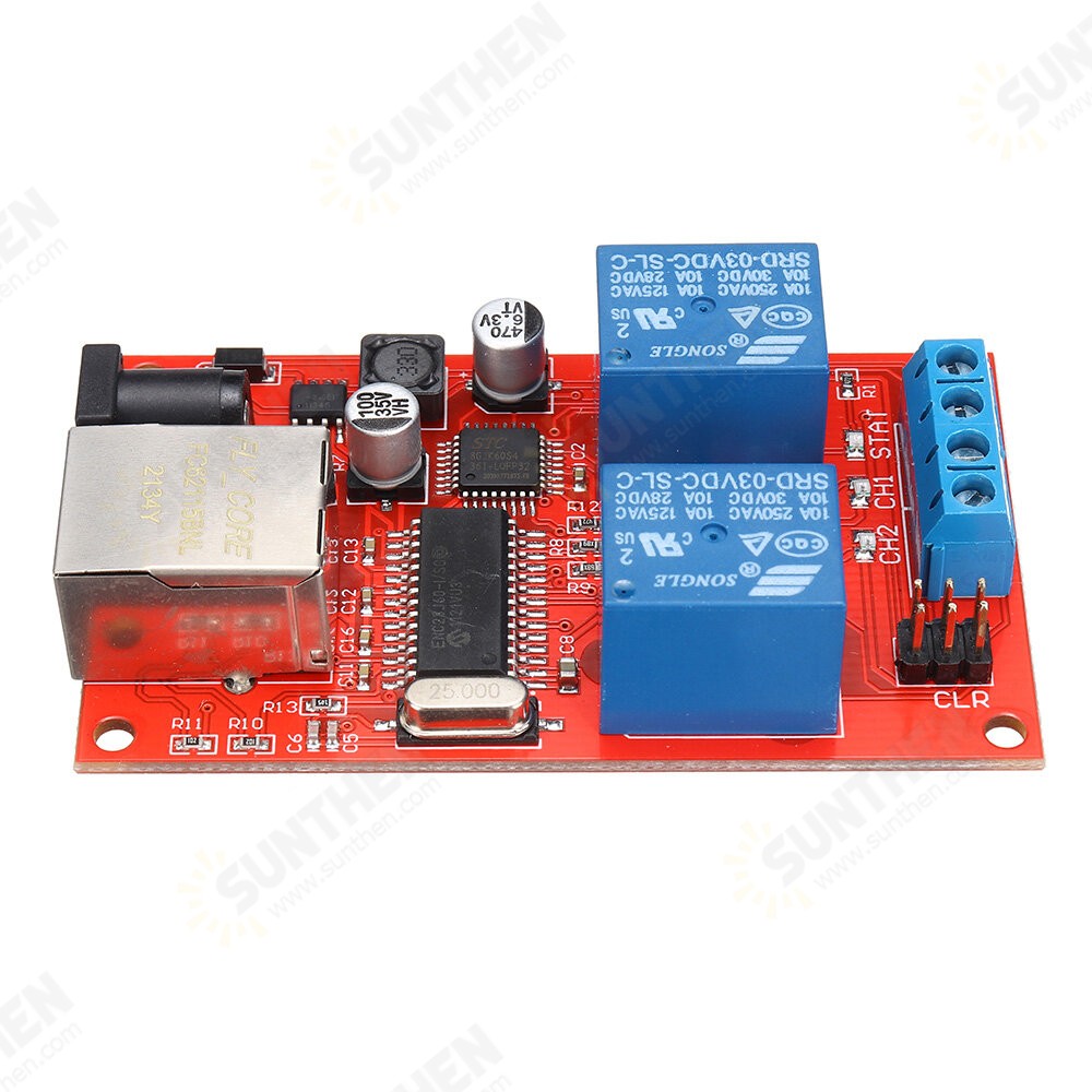 2 Way Ethernet Relay Network Switch Delay Tcpudp Module Controller Wechat Cloud Remote Control 