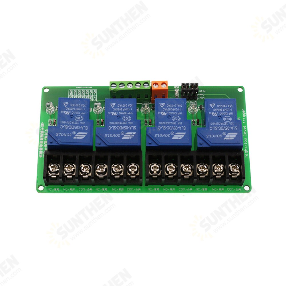 4 Channel Relay Module 30A with Optocoupler Isolation Supports High and ...