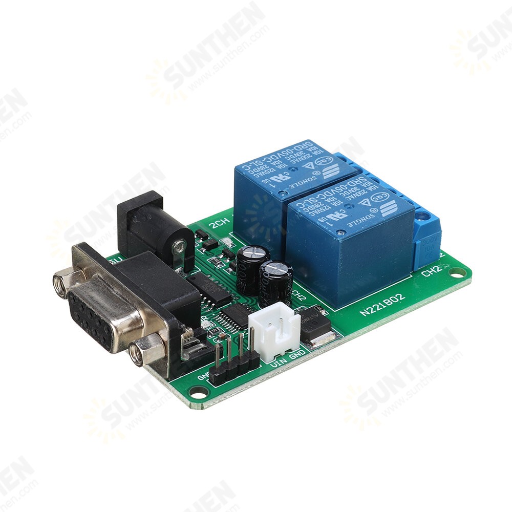 DC 5V 7.5V 9V 2Ch RS232 Relay Board Remote Control USB PC UART COM ...