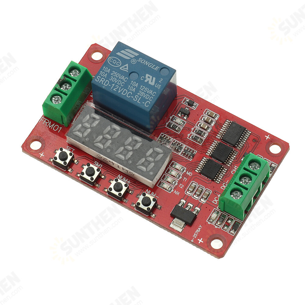 FRM01 DC5/12/24V 1 Channel Multifunction Relay Module Loop Delay Timer Switch Self-Locking ...